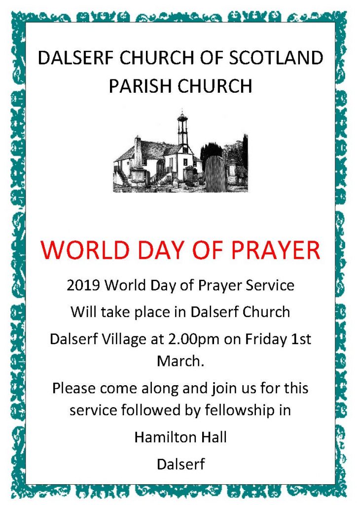 World Day of Prayer, 1st March 2019 – Dalserf Parish Church