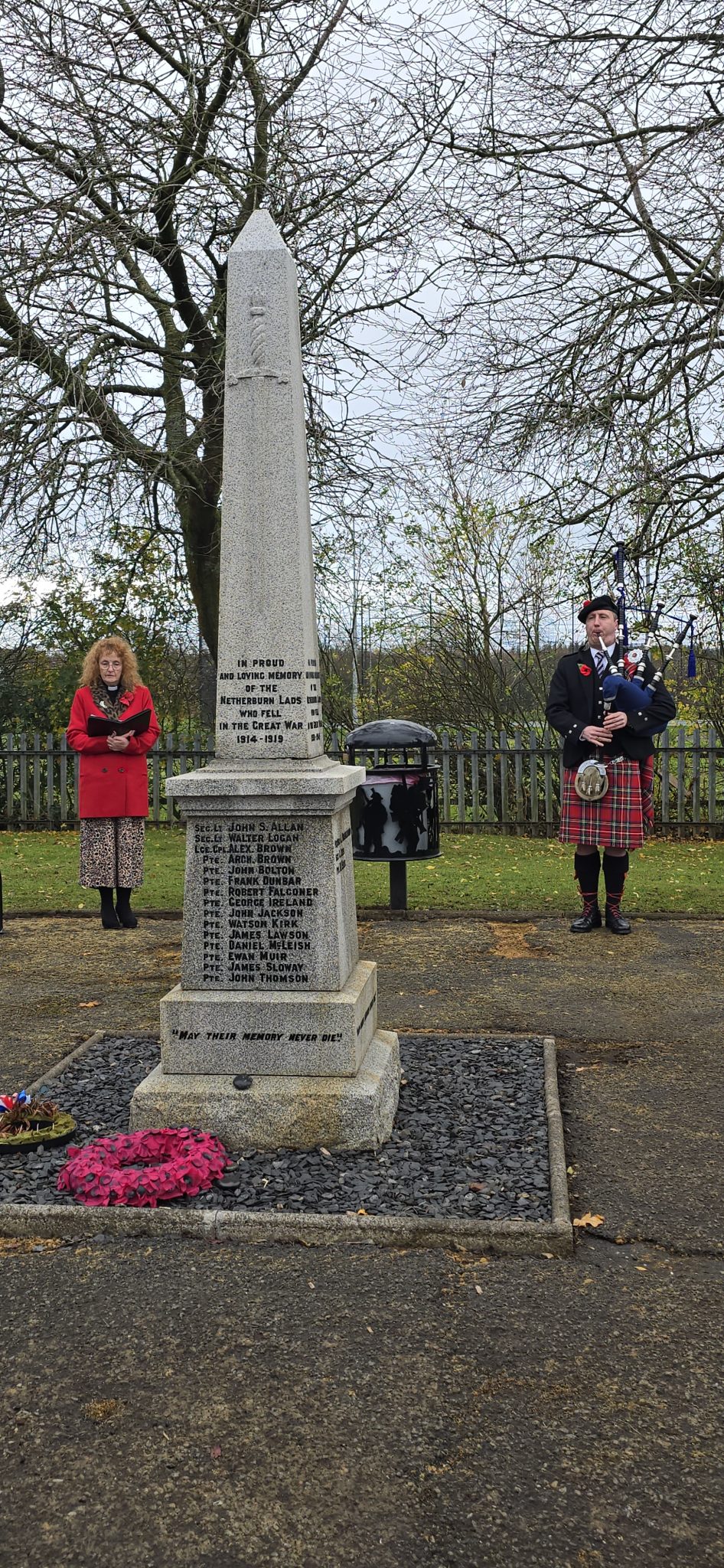 Remembrance Day Services, Netherburn and Ashgill War Memorials 10th ...